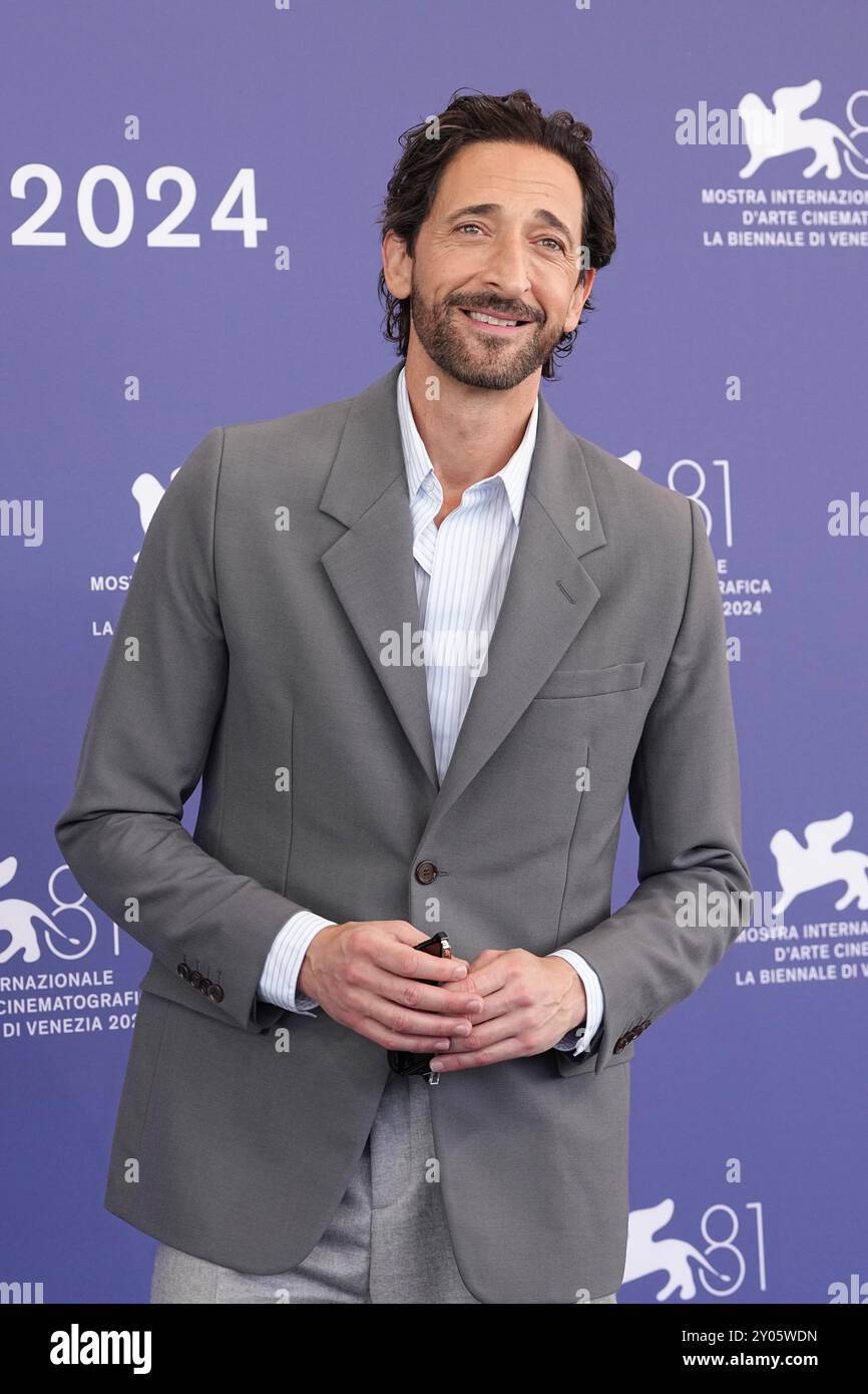 Adrien Brody attends the "The Brutalist" photocall at the 81st Venice ...