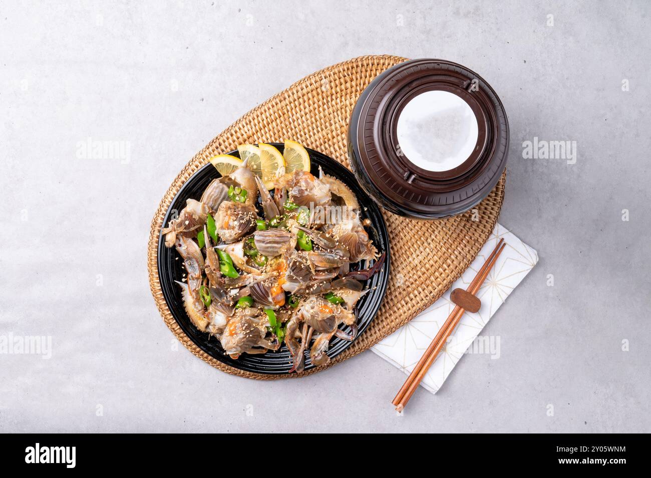 boneless, crab marinated, bibimbap, set menu, Korean food, cockles, soy ...