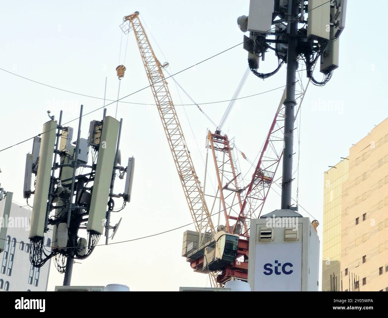 Mecca, Saudi Arabia, June 4 2024: cellular mobile network, a telecommunications network where ...