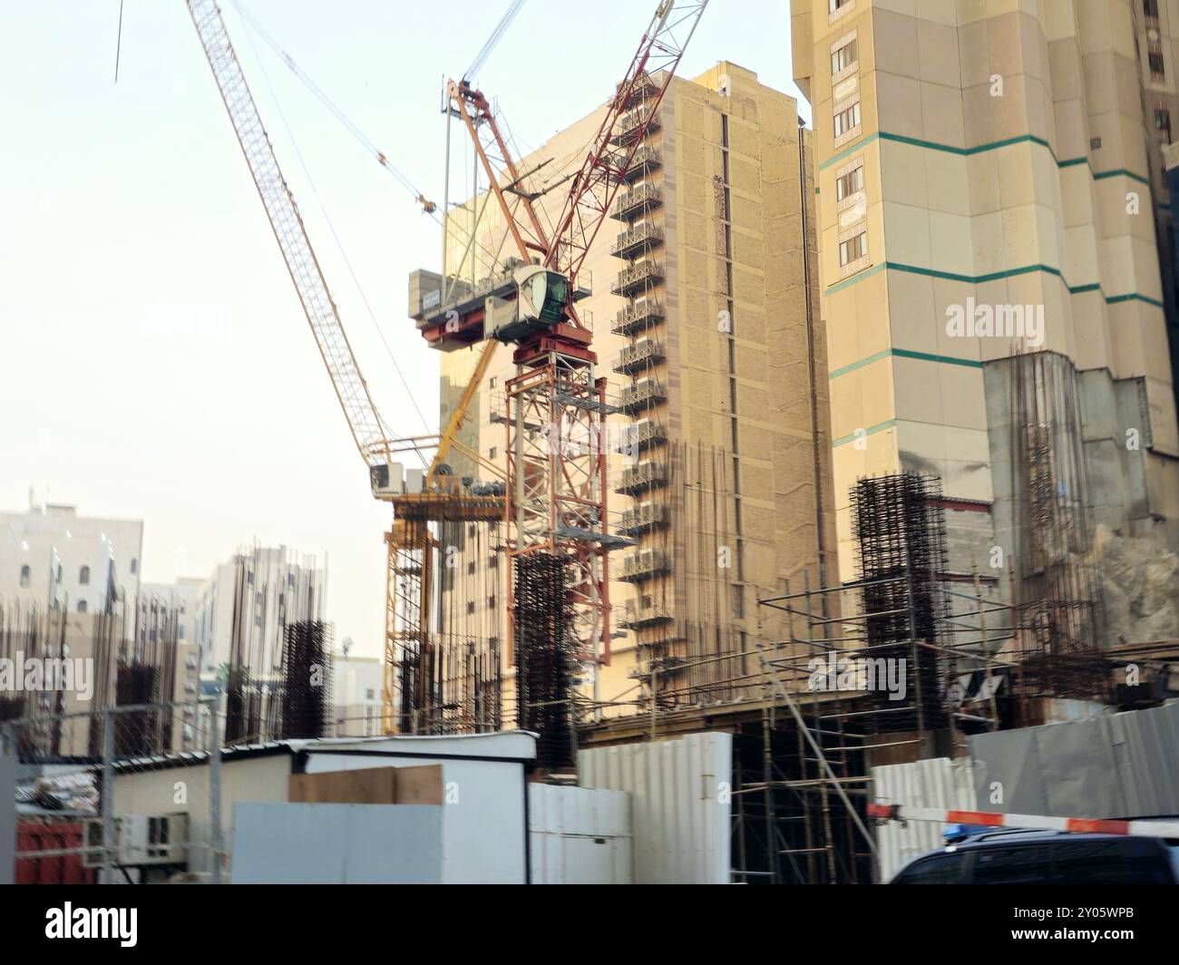 Mecca, Saudi Arabia, June 4 2024: A construction site with cranes and ...