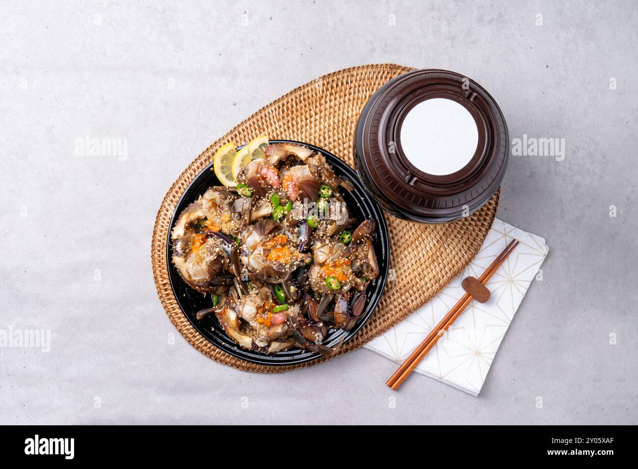 boneless, crab marinated, bibimbap, set menu, Korean food, cockles, soy ...