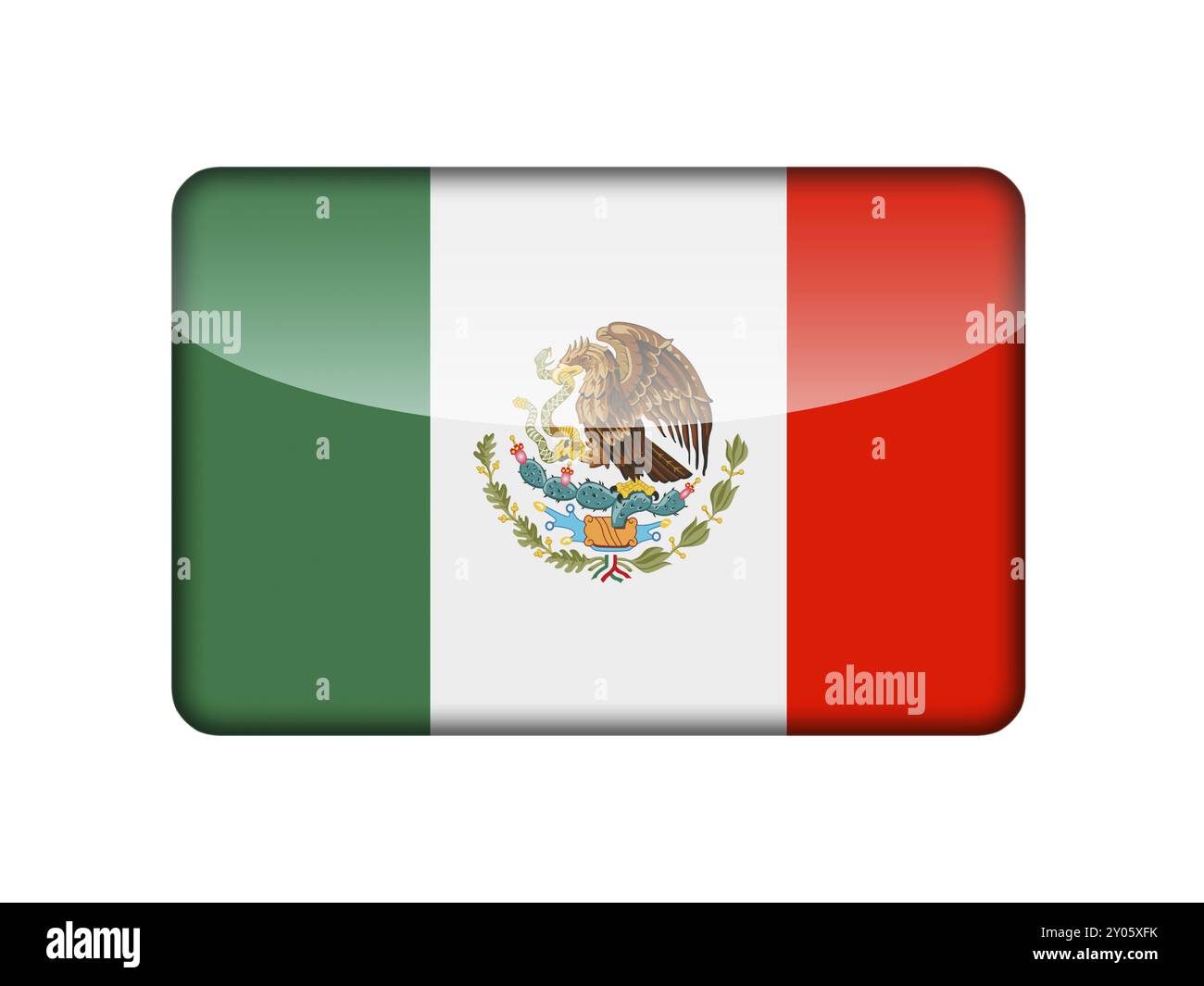 The Mexican flag in the form of a glossy icon Stock Photo - Alamy