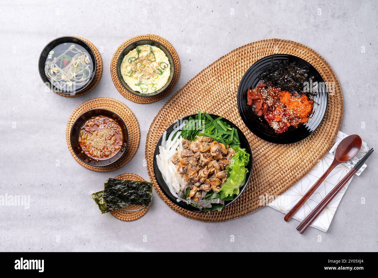 boneless, crab marinated, bibimbap, set menu, Korean food, cockles, soy ...