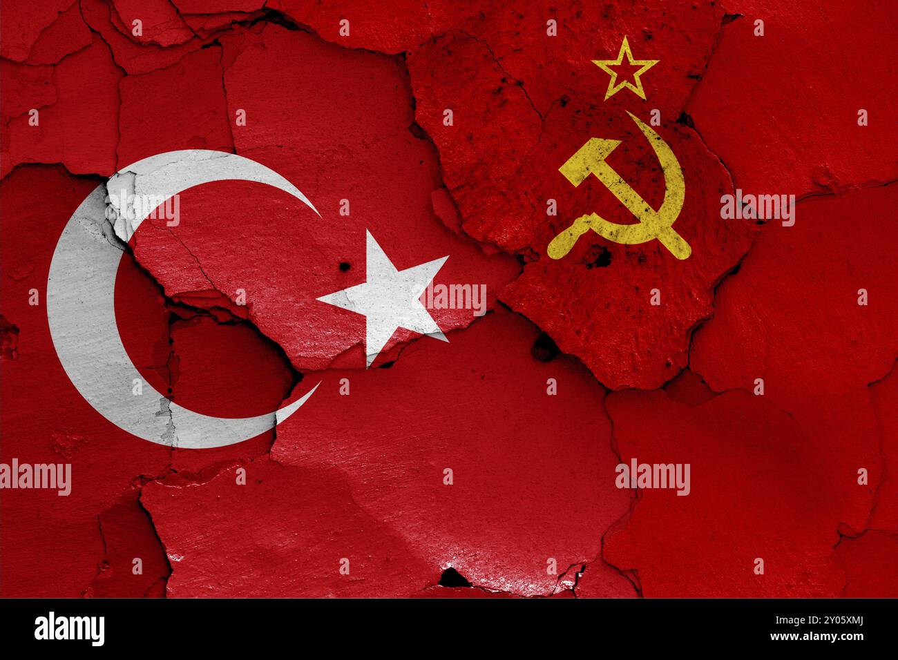 Flags of Turkey and Soviet Union Stock Photo - Alamy