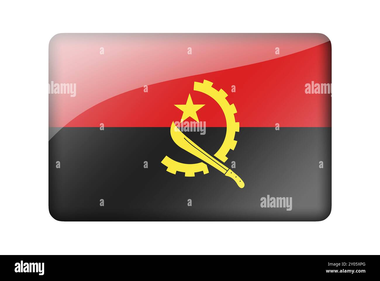 Isolated on white angolan flag hi-res stock photography and images - Alamy