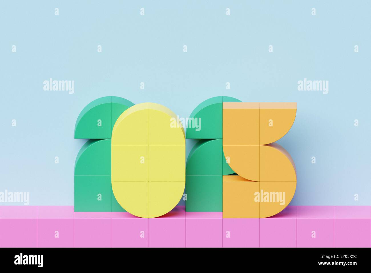 3d illustration Happy new year 2025 background template. Holiday ...