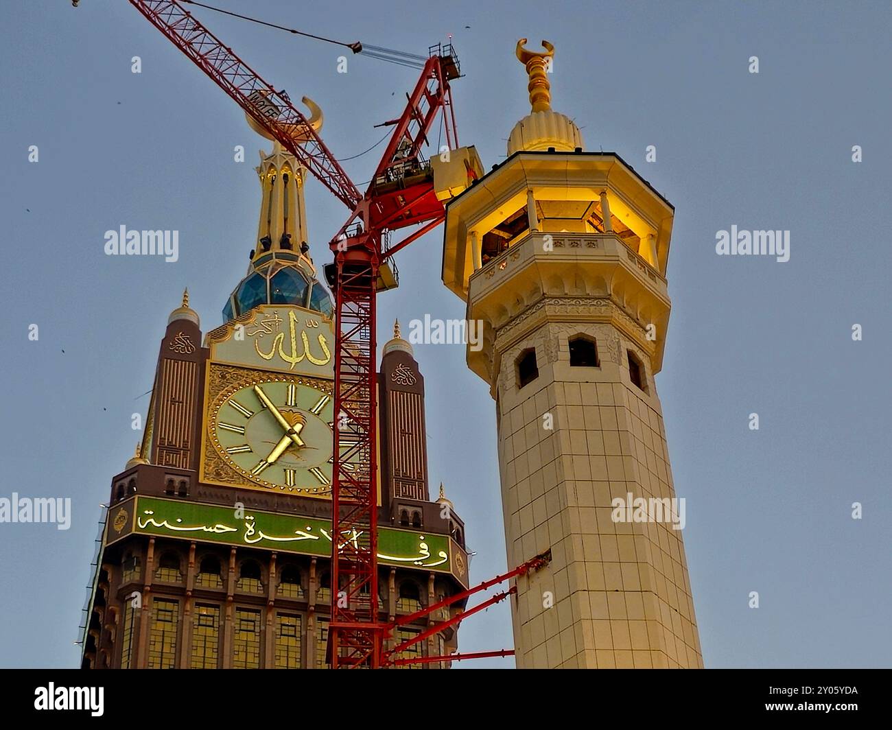 Mecca, Saudi Arabia, June 5 2024: Minarets of Al Masjid Al Haram mosque ...