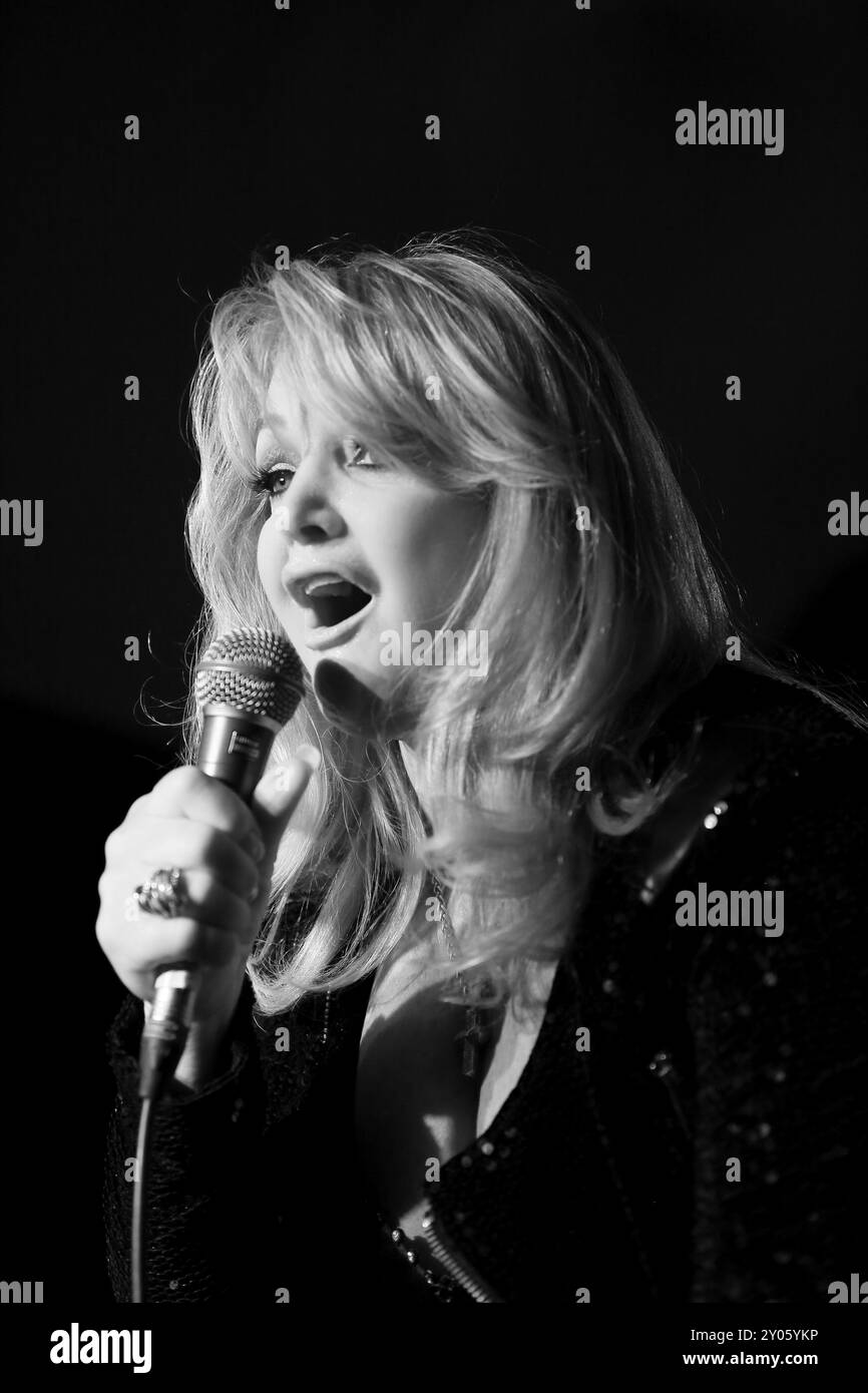 Rock singer Bonnie Tyler at a performance in the Principality of Monaco ...