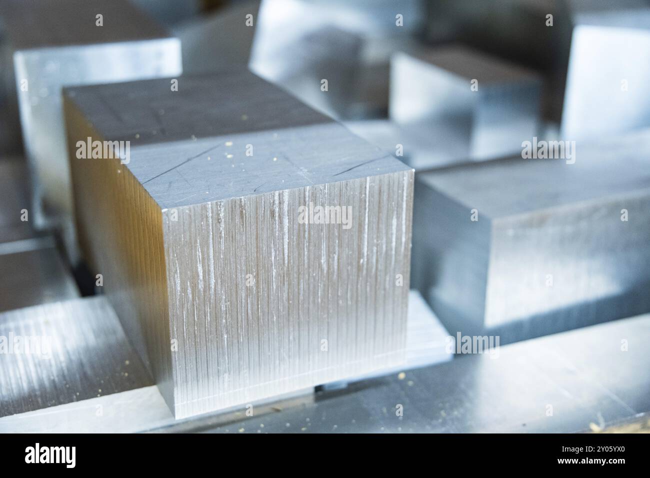 Aluminium blocks and plates in the industry Stock Photo - Alamy