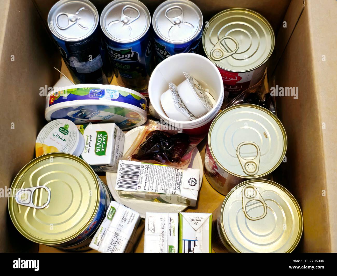 Mecca, Saudi Arabia, June 7 2024: canned stock meals for Egyptian ...