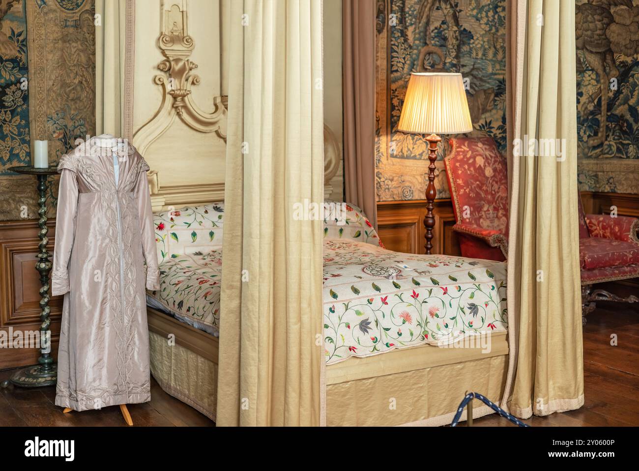One of the bedrooms with fourposter bed at the historic Lyme Hall in ...