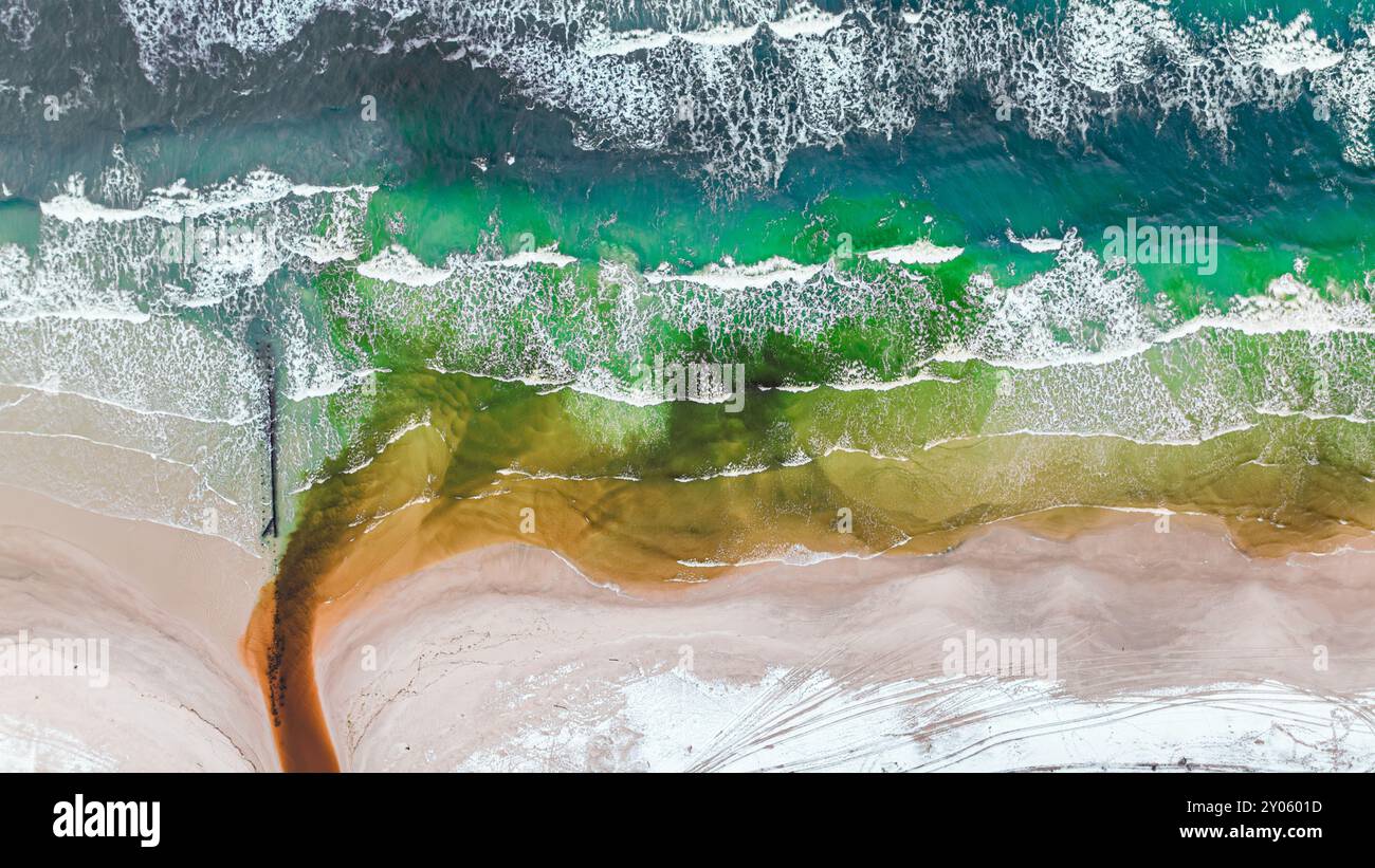 Industry pollution in water. Climate catastrophe. Baltic sea pollution ...