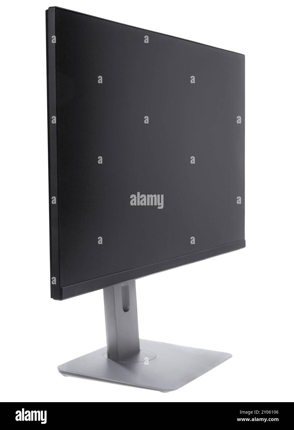 New monitor, computer display, angle view, isolated on white background ...