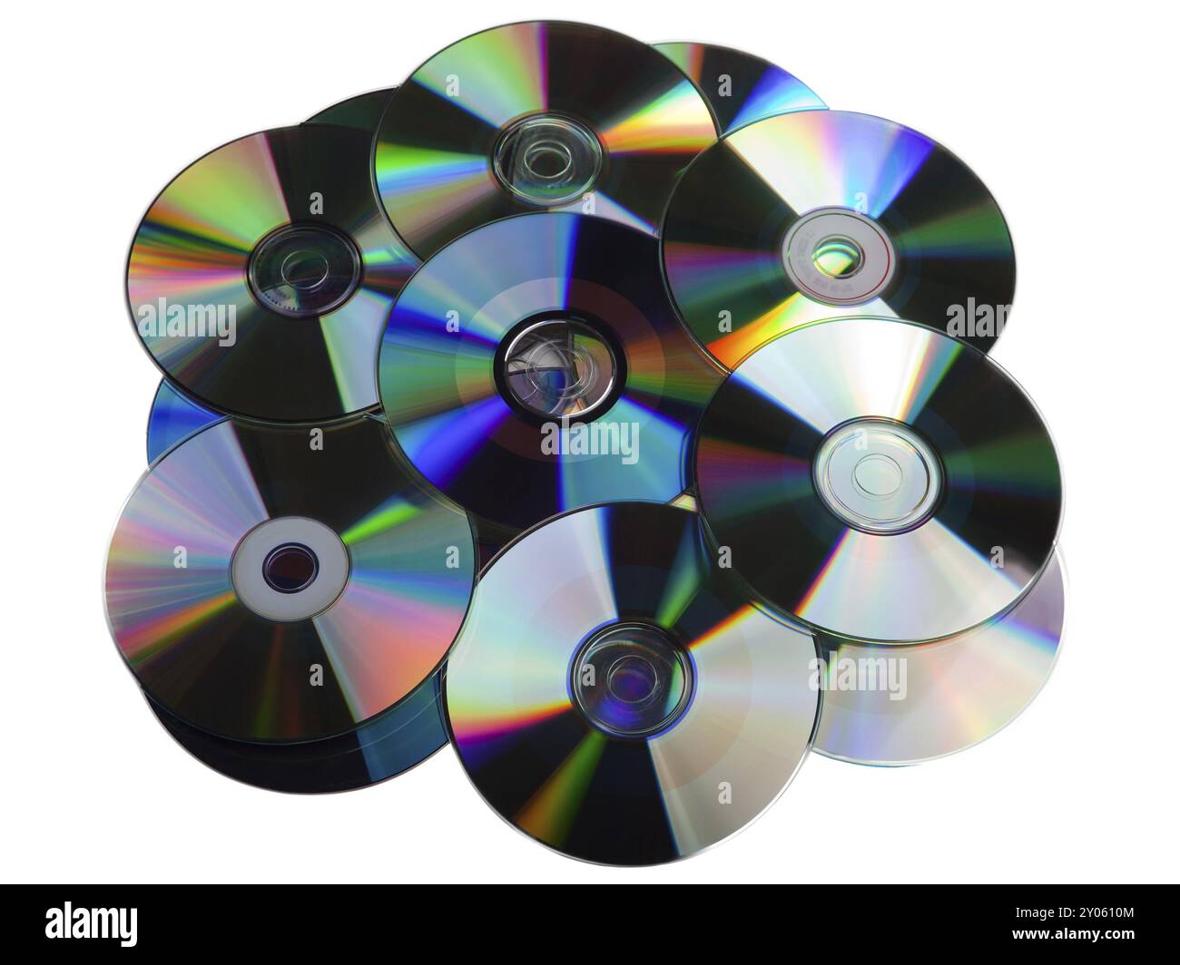 Computer technology data cd dvd disk heap isolated Stock Photo - Alamy
