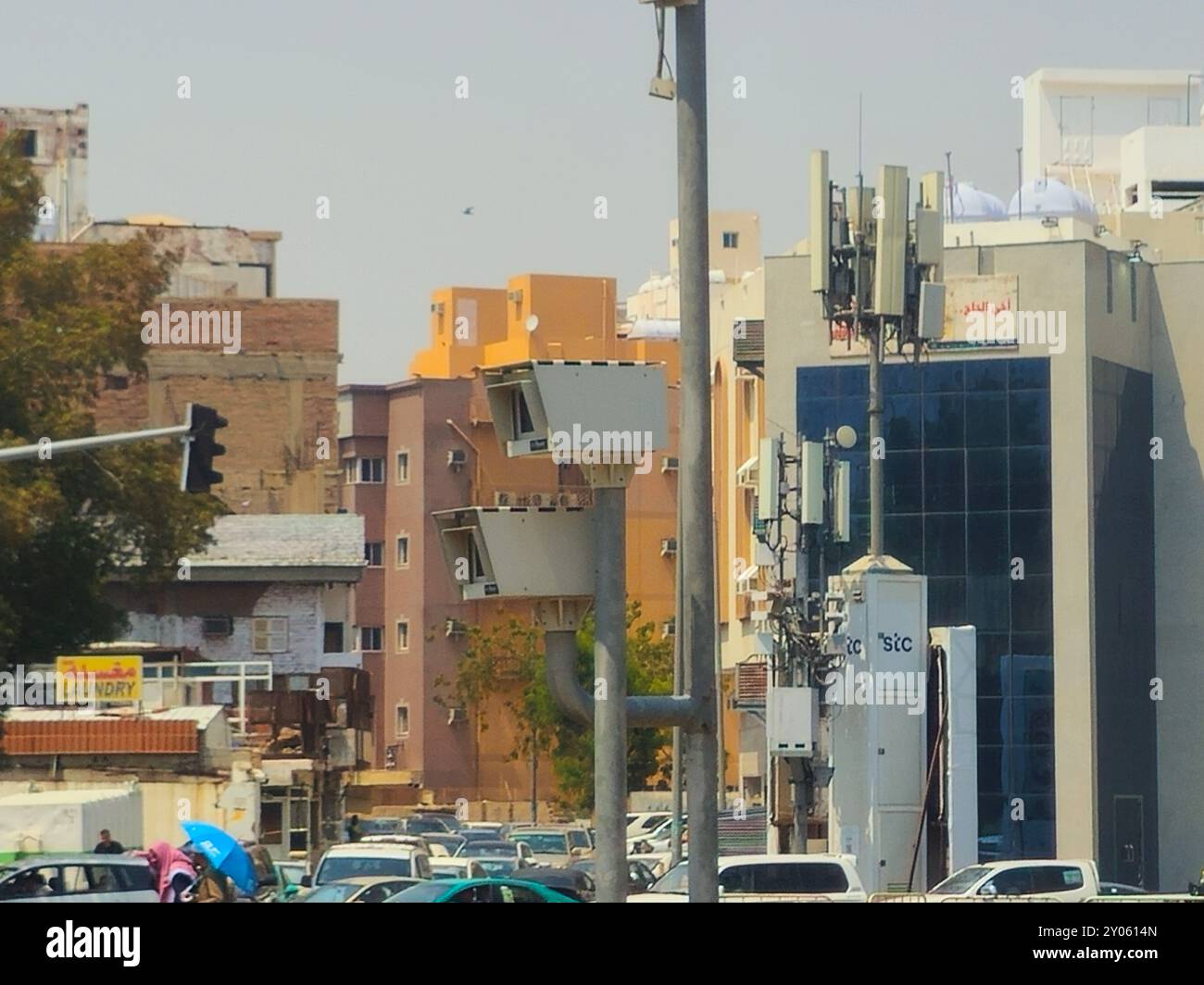 Mecca, Saudi Arabia, June 19 2024: radar speed safety camera for ...