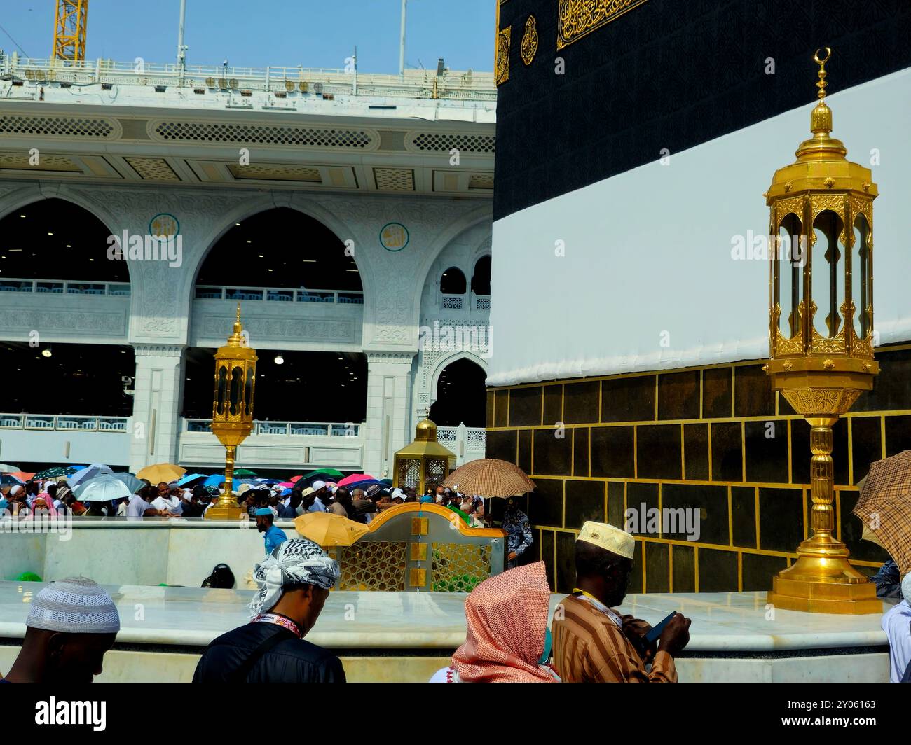 Mecca, Saudi Arabia, June 21 2024: Al Kaaba in Ihram cothing, The Kaaba ...