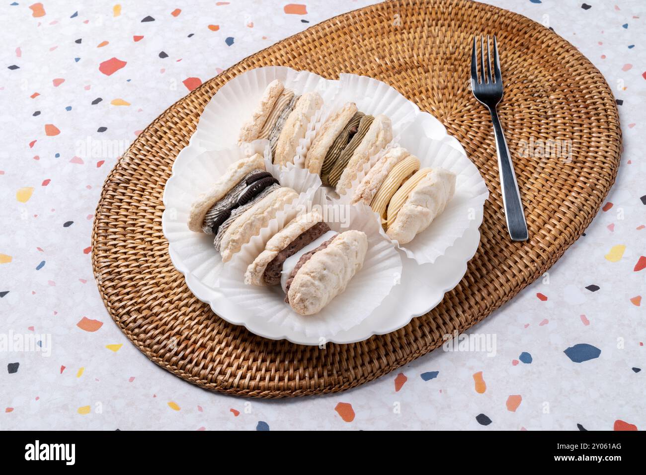 Macaron, cranbrae, pork bar, blueberry, cheese, yogurt, dacquoise ...