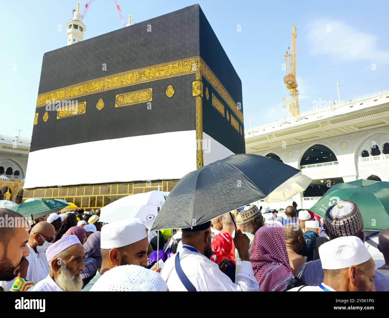 Mecca, Saudi Arabia, June 21 2024: Al Kaaba in Ihram cothing, The Kaaba ...