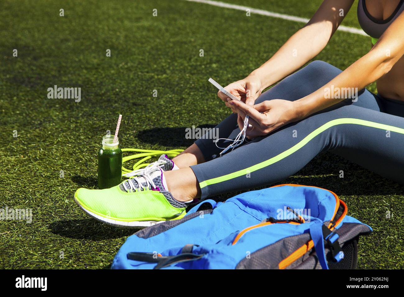 Woman run jump on bed hi-res stock photography and images - Alamy