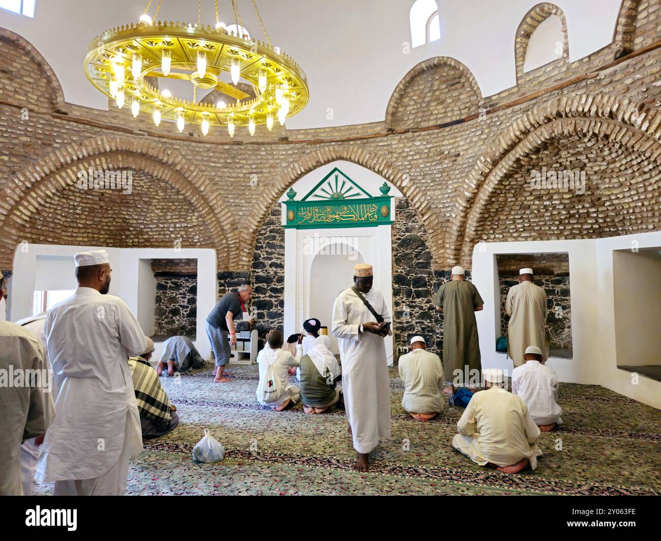 Medina, Saudi Arabia, June 26 2024: Interior of The Abu Bakr Mosque ...
