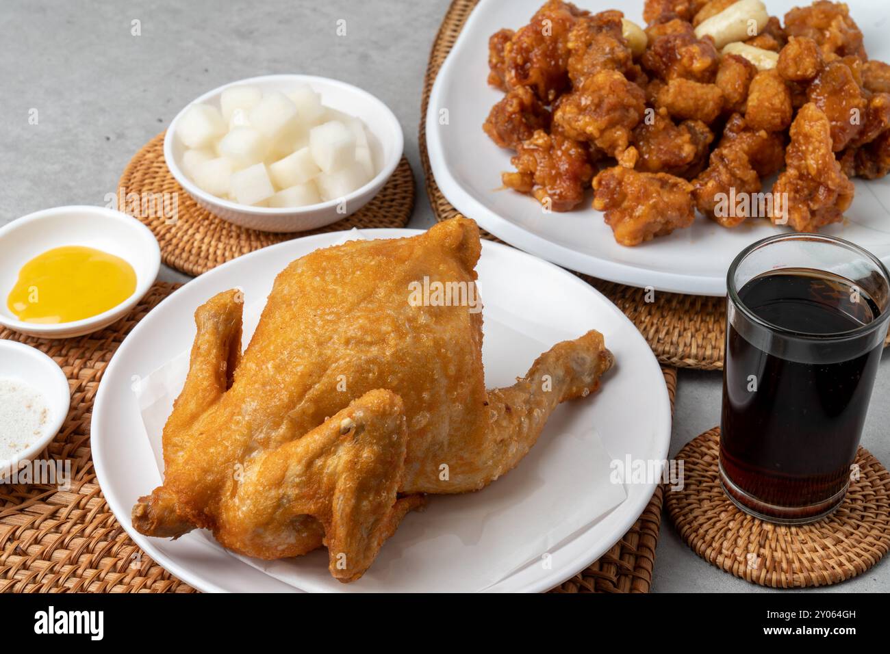 Sweet and sour chicken, garlic, soy sauce, spicy, old, fried chicken, fried chicken, fried ...