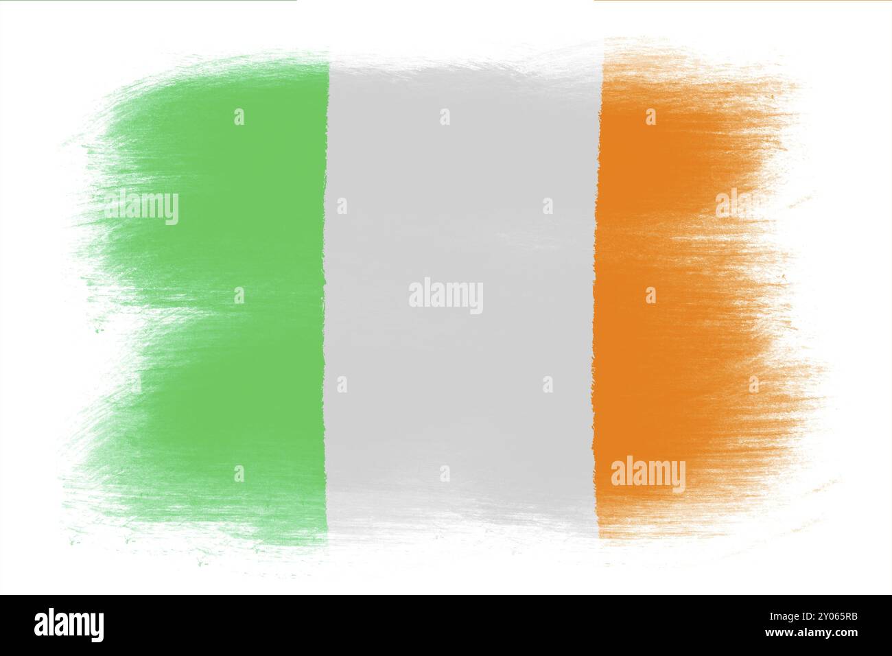 The irish flag, Painted grunge flag, brush strokes. Isolated on white ...