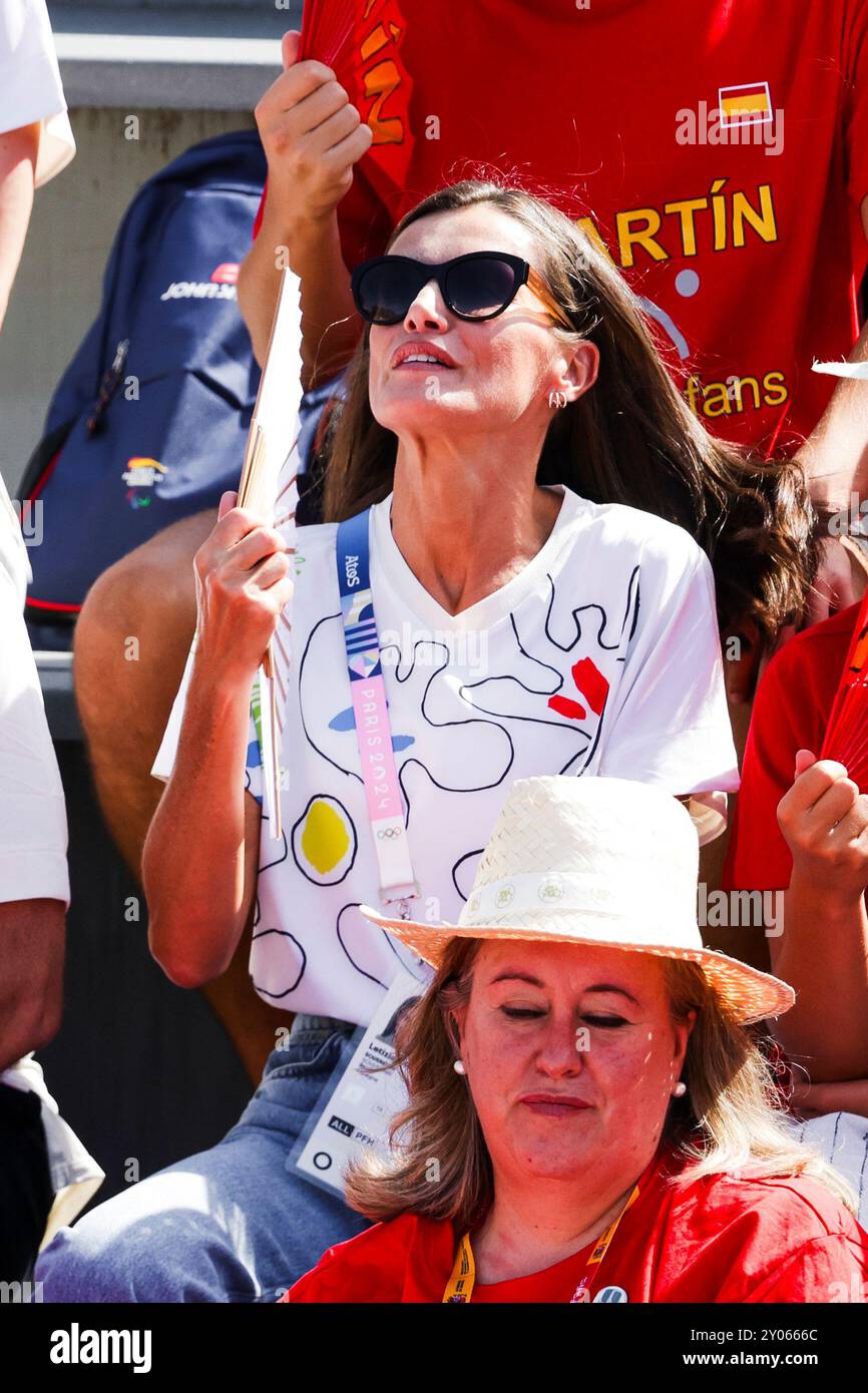 Paris, Sept. 1, 2024, Paralympic wheelchair tennis event. The queen of ...