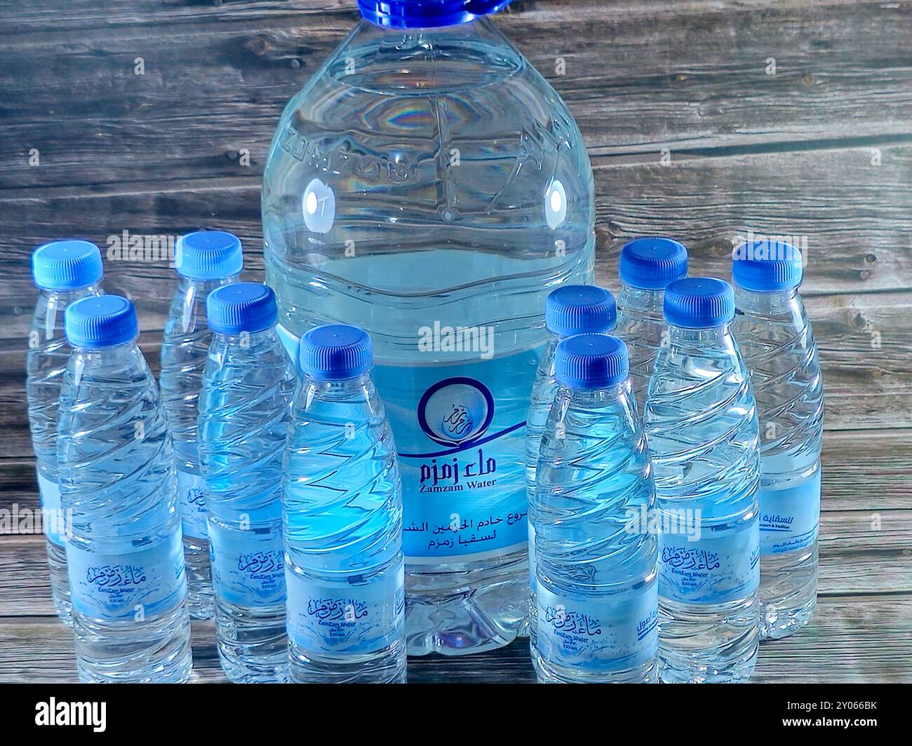 Cairo, Egypt, June 30 2024: Zamzam water, from Zam zam well, the well ...