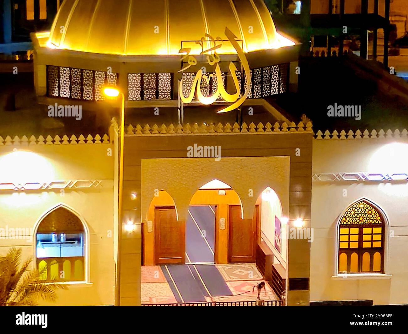 Cairo, Egypt, July 20 2024: A night view of the Exterior of a grand ...