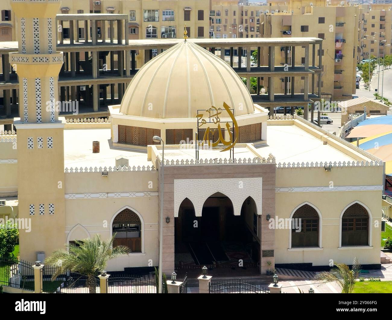 Cairo, Egypt, July 21 2024: The Exterior of a grand large mosque in ...