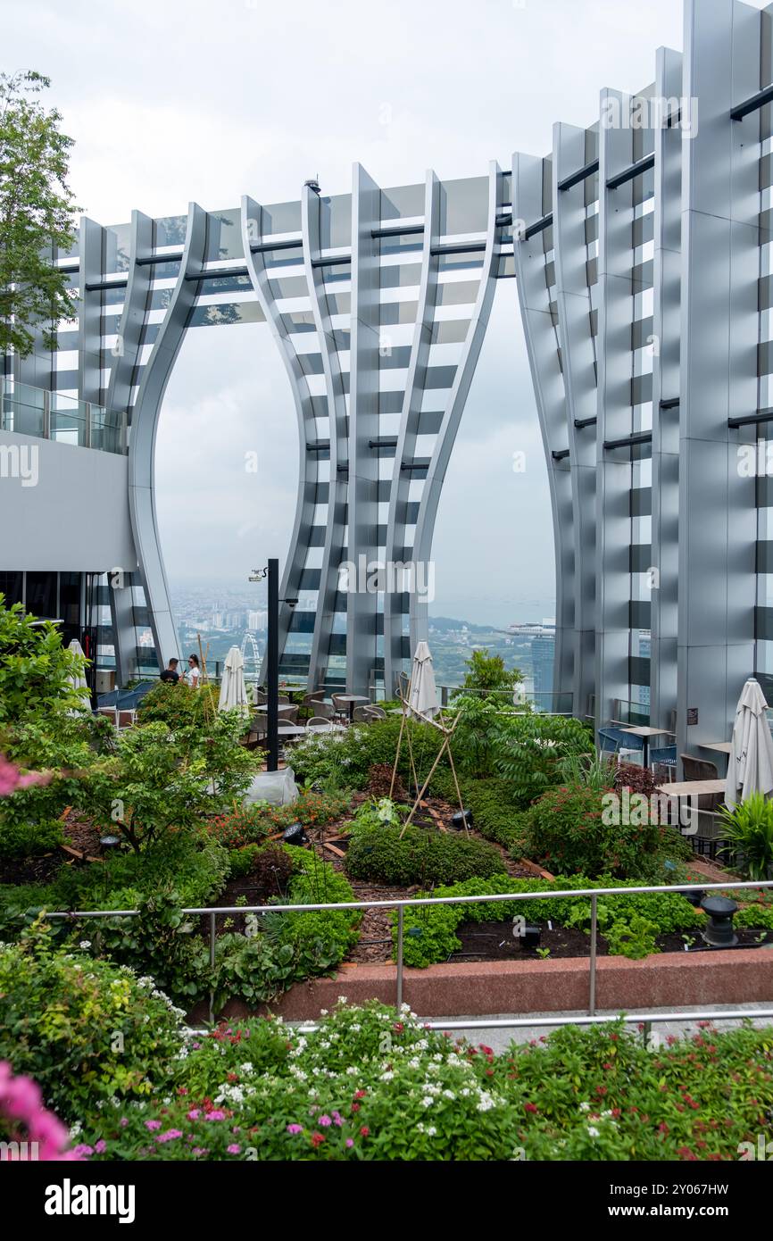 Singapore - 8 March 2024: View of Sky Garden at CapitaSpring Building ...