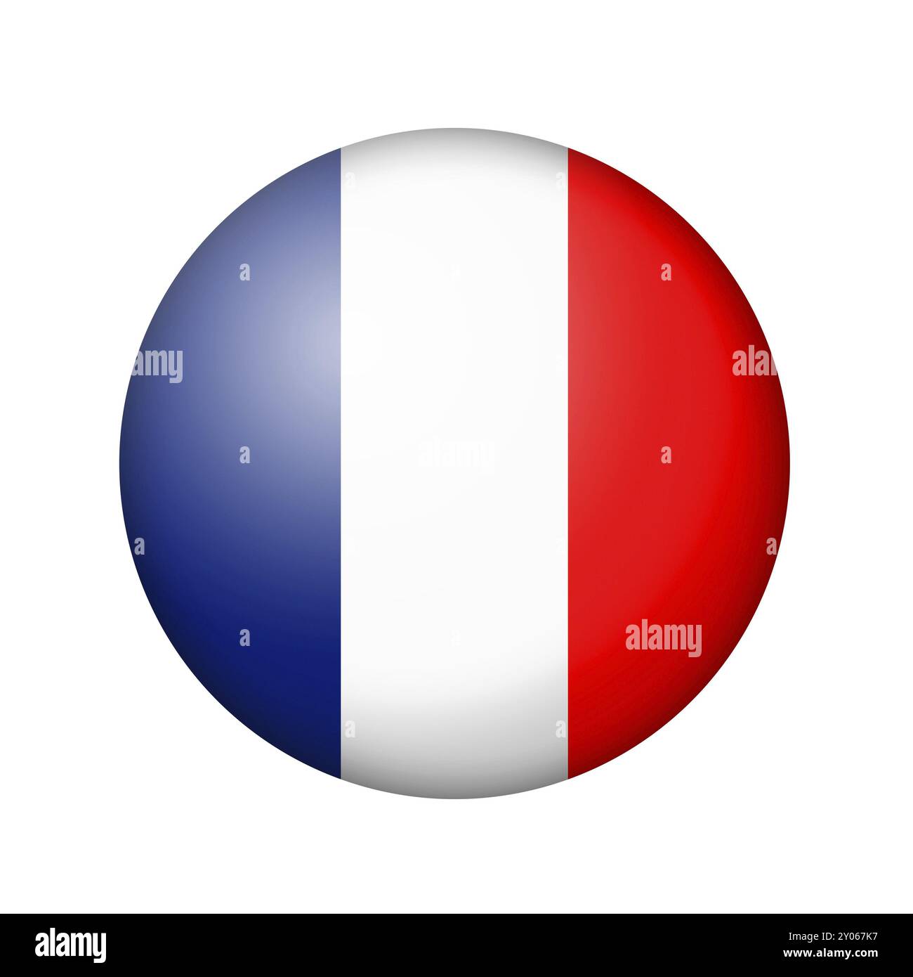The French flag. Round matte icon. Isolated on white background Stock ...