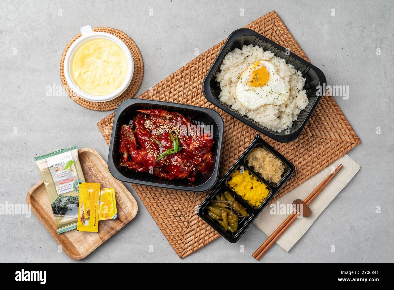 Korean food, soy sauce, marinade, side dishes, steamed eggs, chili ...