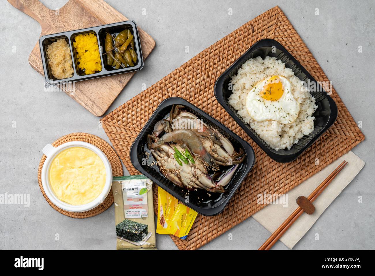 Korean food, soy sauce, marinade, side dishes, steamed eggs, chili ...