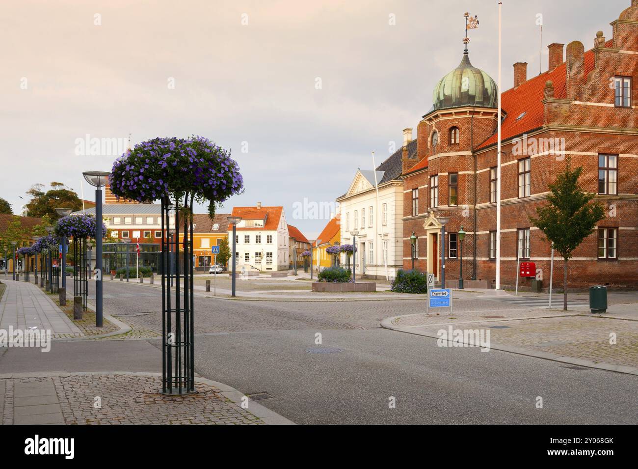 A street view with historical buildings from the small idyllic town ...