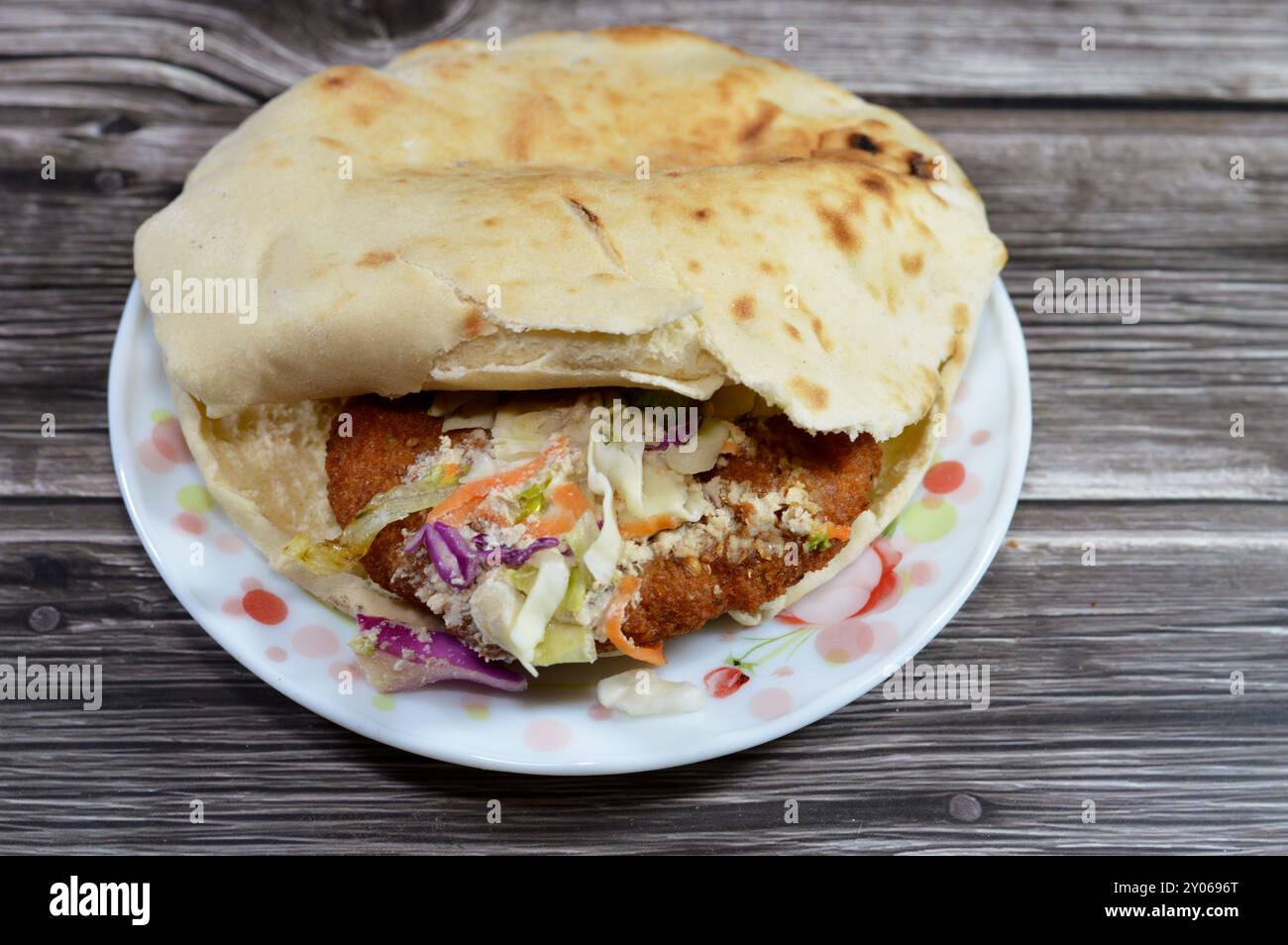 Stuffed Falafel sandwich, a very popular and traditional Egyptian food ...