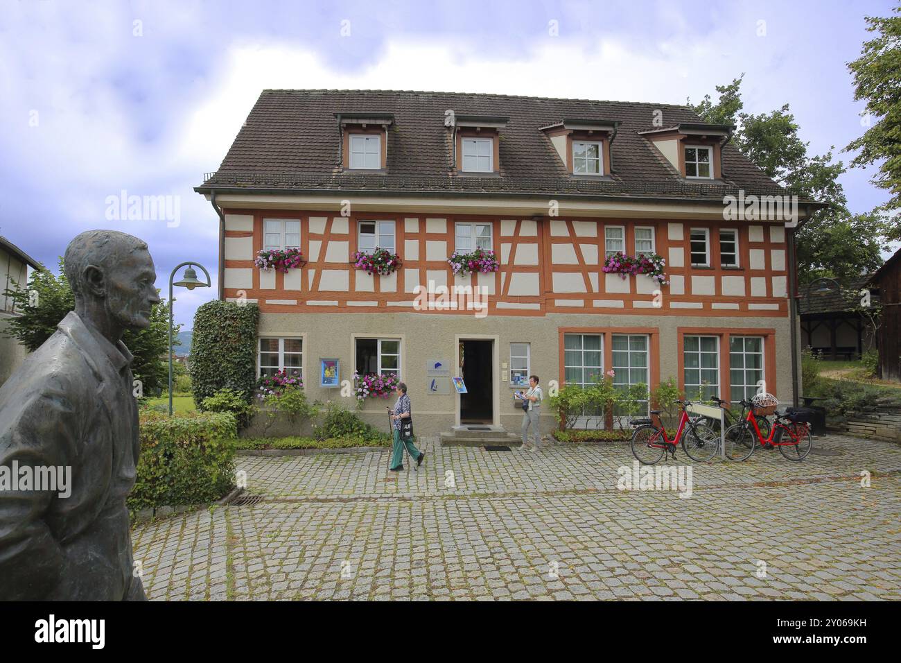 Hermann Hesse Museum and Sculpture, half-timbered house, visitors ...
