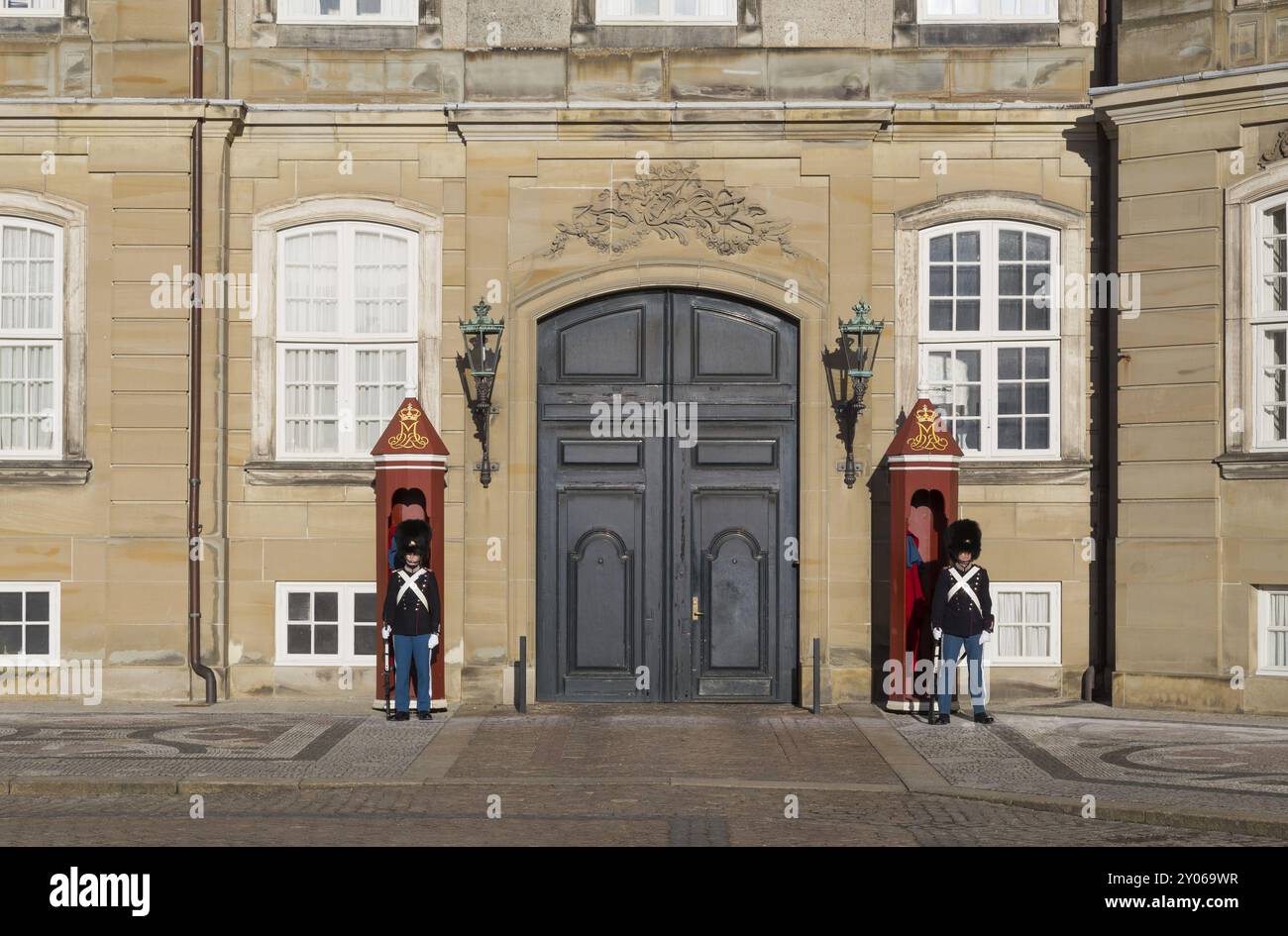 Copenhagen, Denmark, January 28, 2016: Photograph of the guards at the ...
