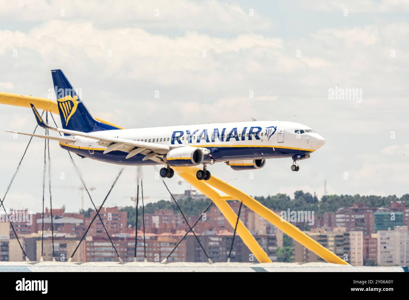 Madrid, Spain; 05-18-2024: Commercial airplane of the Boeing 737 model ...
