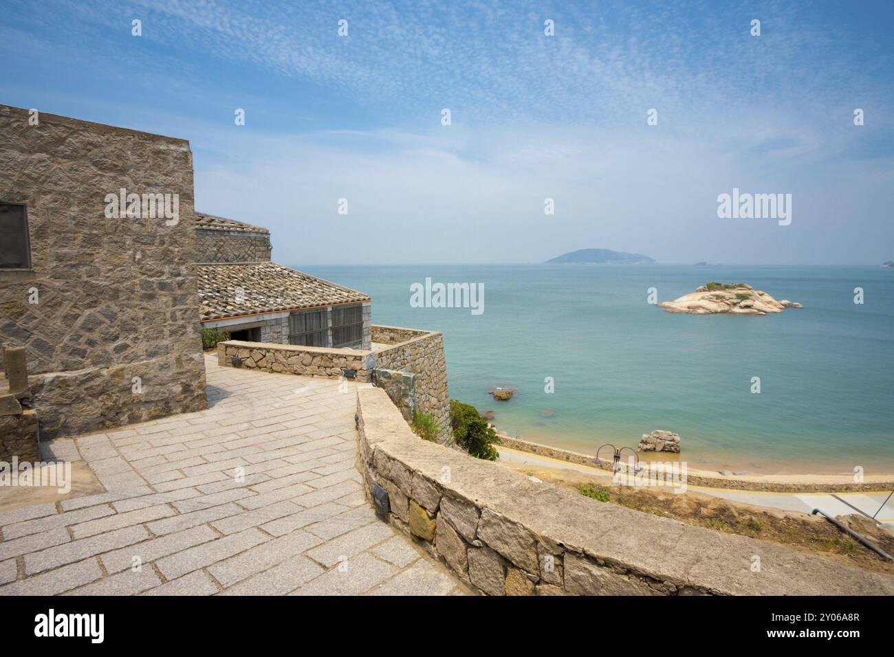 Turtle island seen from an elevated viewpoint in the preserved stone ...