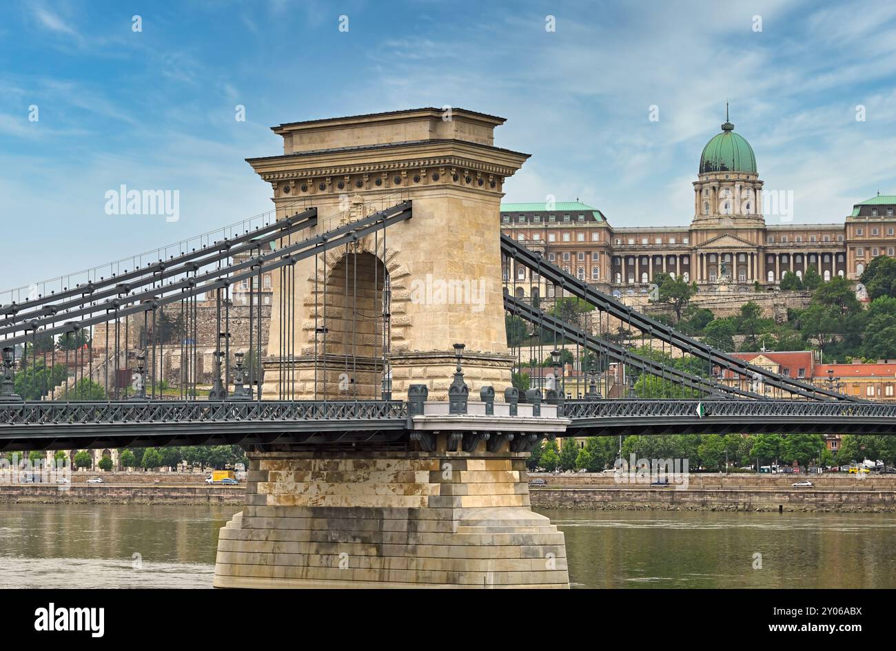 Chain bridge and the Buda Castle,Budapest,Hungary Stock Photo - Alamy