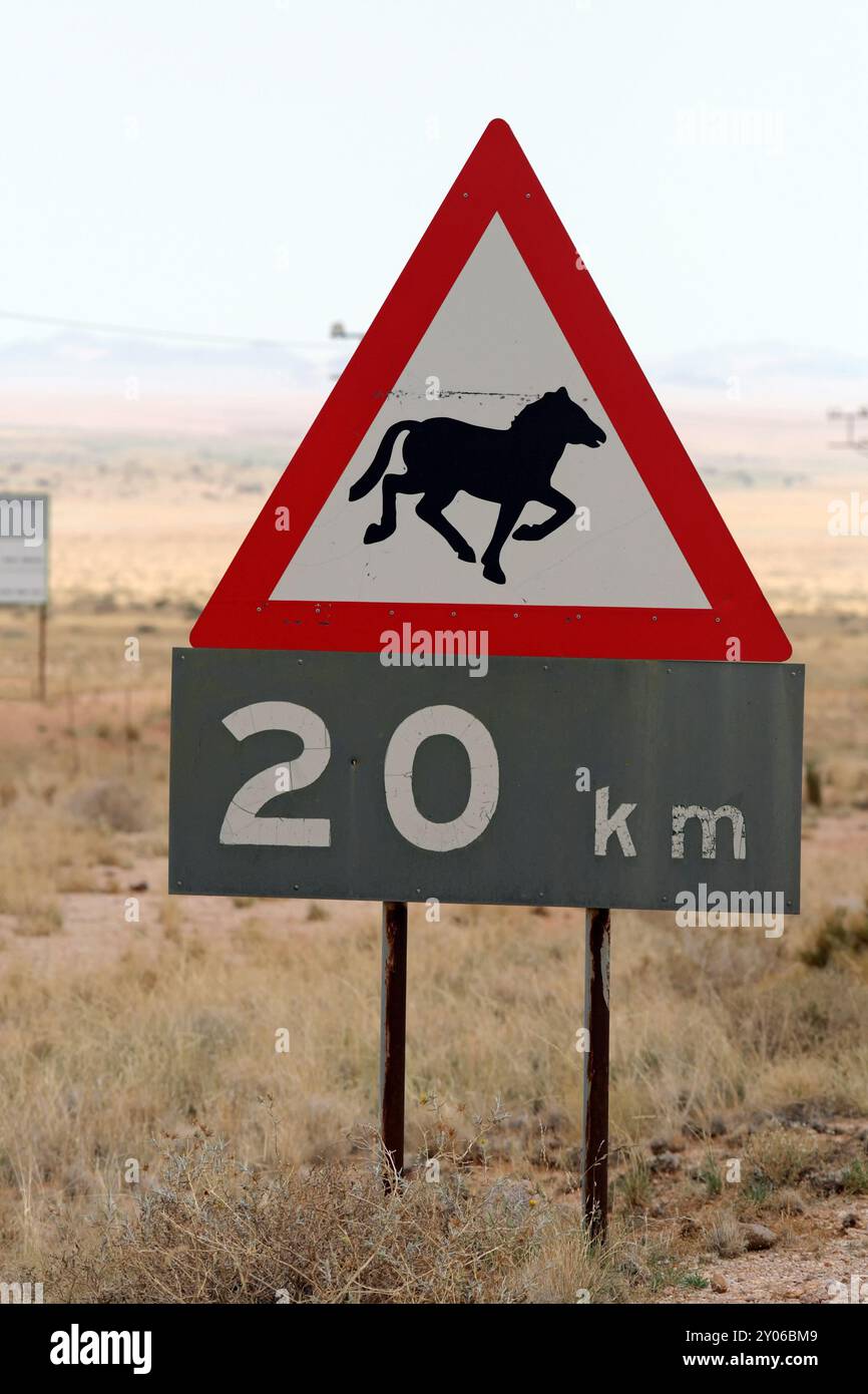 Traffic sign in Namibia Africa Stock Photo - Alamy