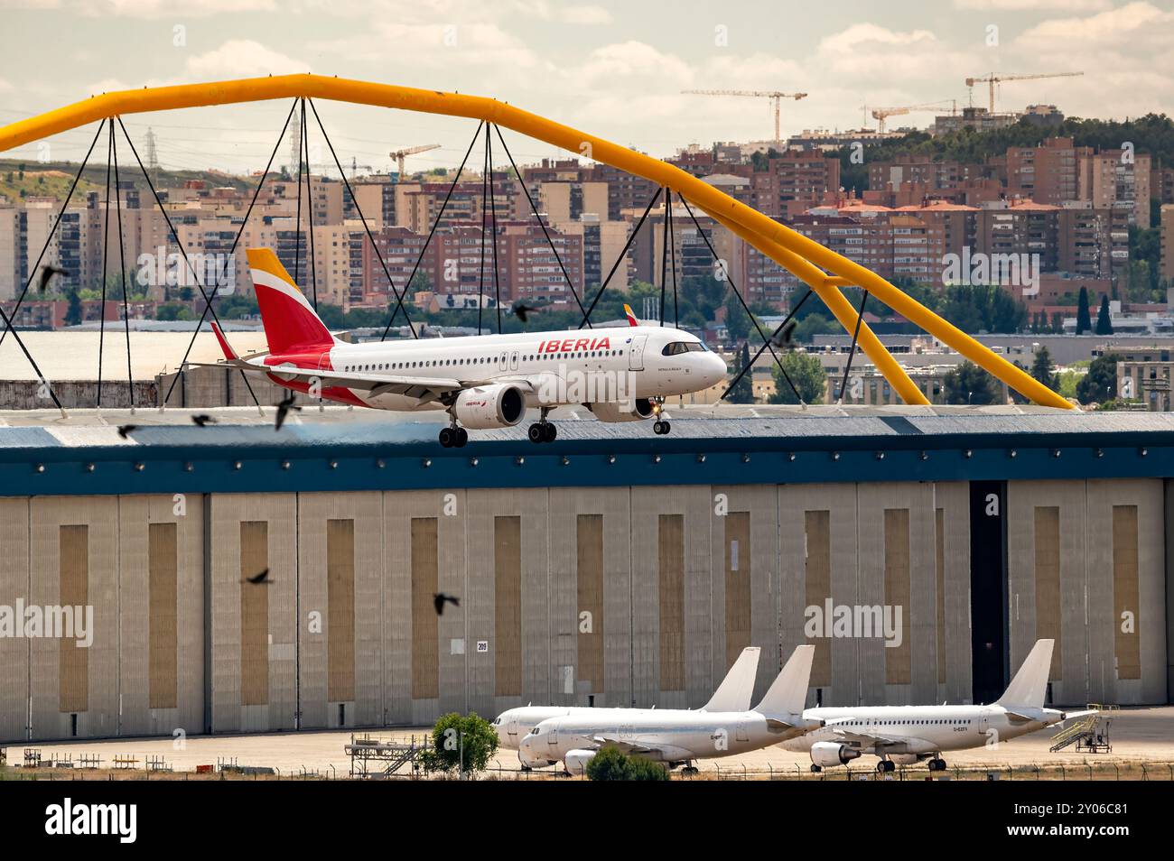 Madrid, Spain; 05-18-2024: Airbus A320 model airplane of the Spanish ...