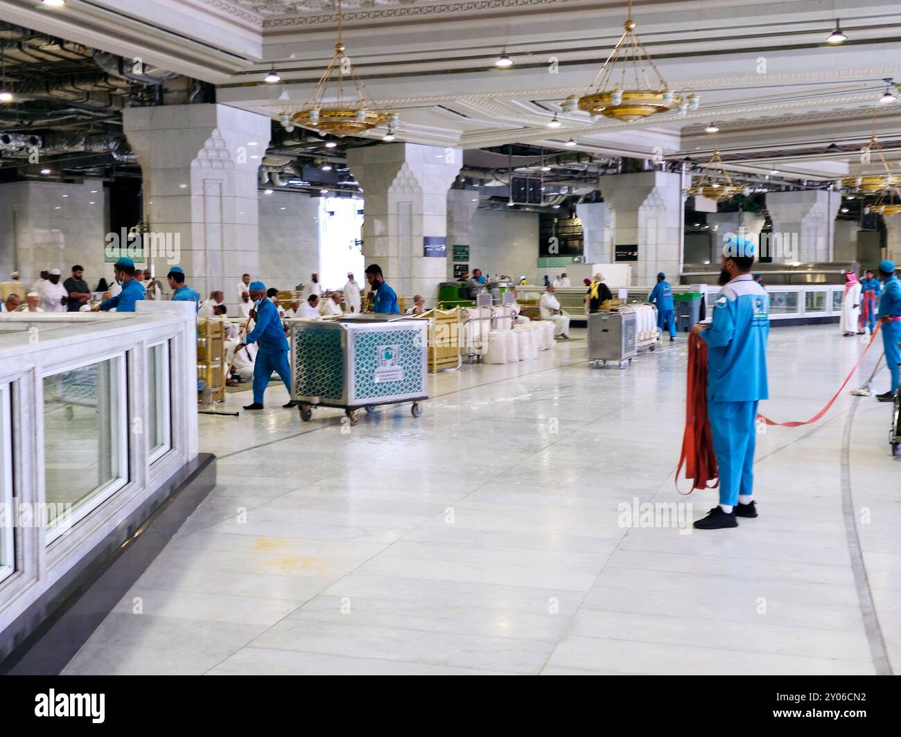 Mecca, Saudi Arabia, June 4 2024: The cleaning services inside Masjid ...