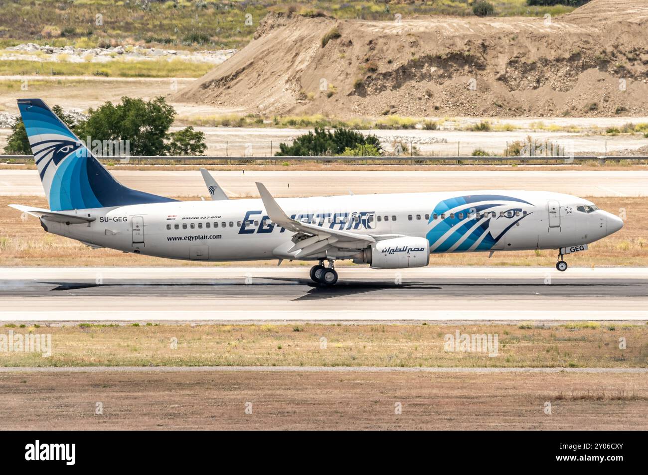 Madrid, Spain; 05-18-2024: Commercial airplane of the Boeing 737 model ...