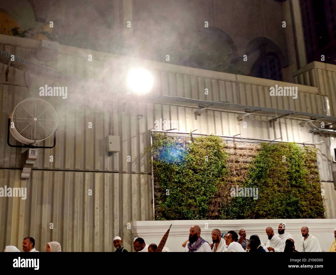 Mecca, Saudi Arabia, June 4 2024: plants on a column inside Al Masjid ...