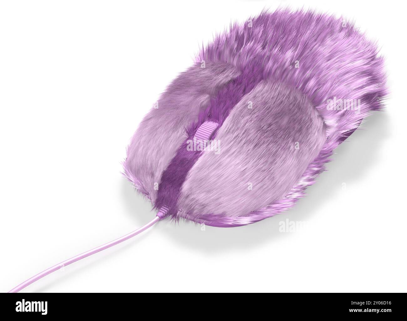 Pink furry computer mouse isolated on white background Stock Photo - Alamy