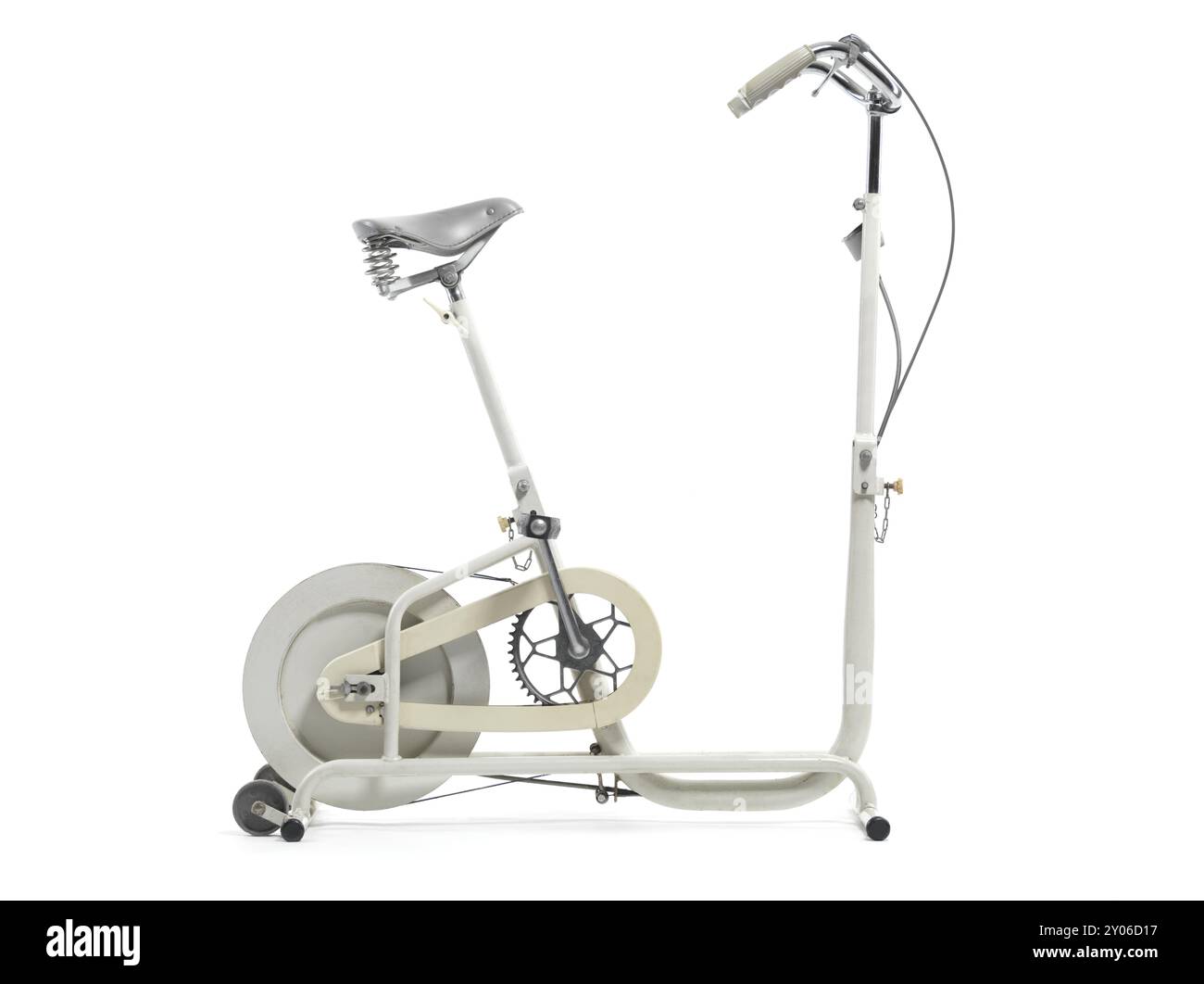Retro exercise bike isolated on white background Stock Photo - Alamy