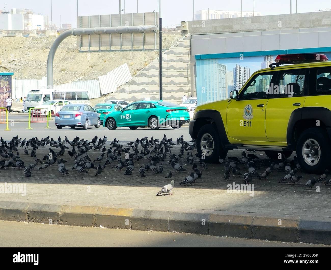 Mecca, Saudi Arabia, June 8 2024: A Nissan Patrol civil defense car ...