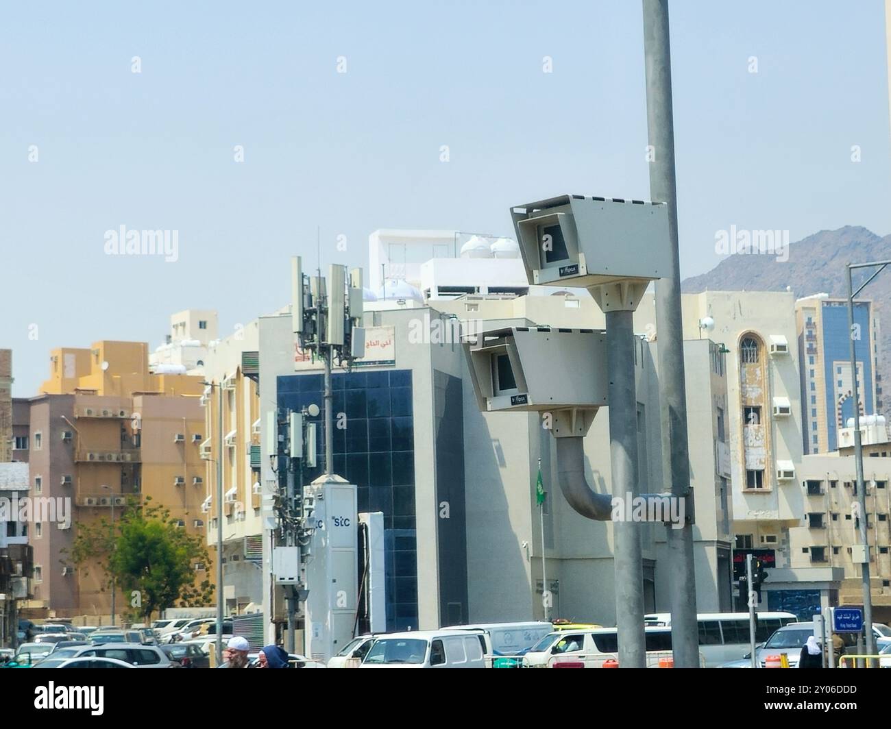 Mecca, Saudi Arabia, June 19 2024: radar speed safety camera for ...